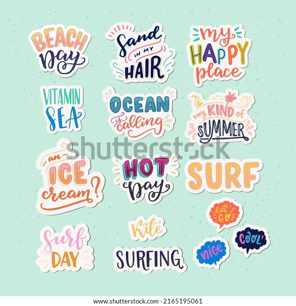 Set Hand Lettering Words Phrases Summer 库存矢量图（免版税）2165195061 | Shutterstock
