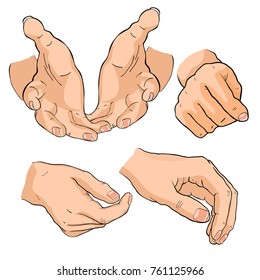 Love Friendship Hand Gesture Cartoon Illustration Stock Vector (Royalty ...