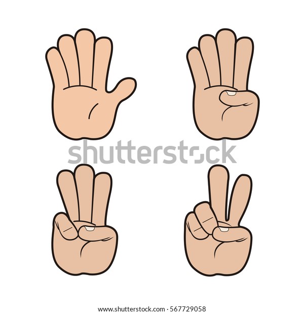 Set Hand Signals On White Background Stock Vector (Royalty Free ...