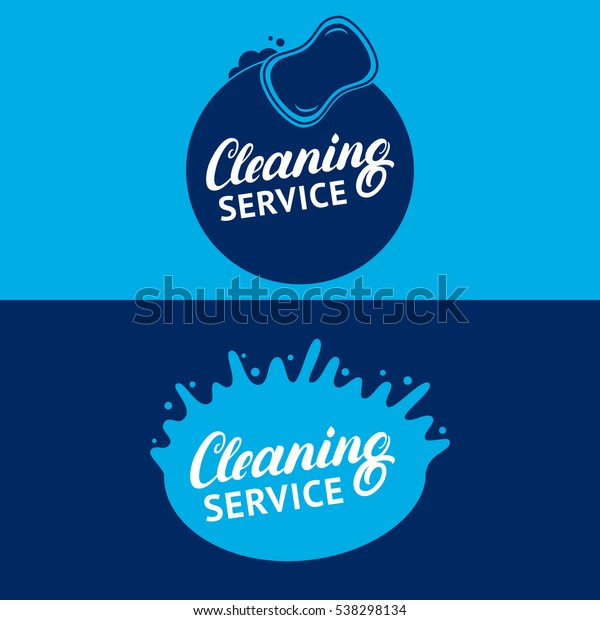 Set Hand Written Lettering Cleaning Service Stock Vector (Royalty Free ...