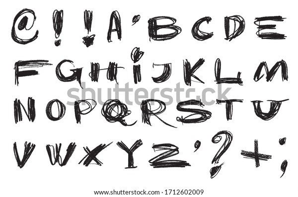 Set Hand Written Stylish Letters Symbols Stock Vector (Royalty Free ...