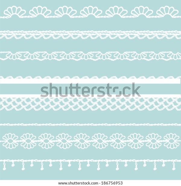 Set Handdrawn Lace Paper Punch Borders Stock Vector (Royalty Free ...