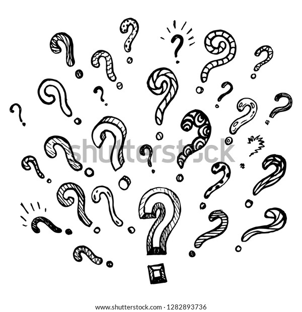 Set Handdrawn Question Mark Sketches Stock Vector (Royalty Free ...