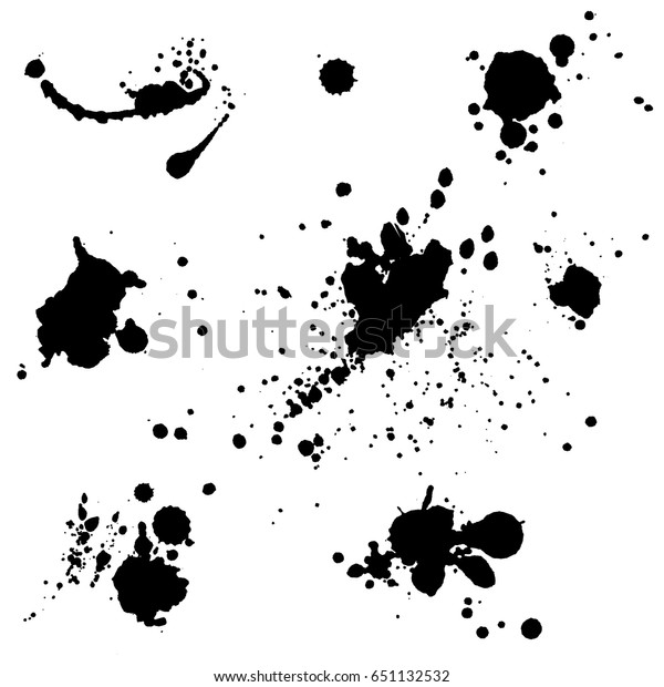 Set Handmade Grunge Ink Spots Vector Stock Vector (Royalty Free ...