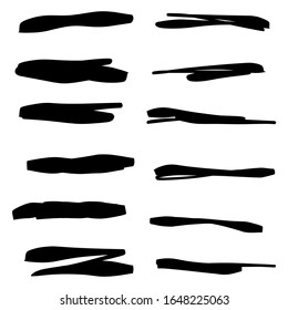 Handmade Collection Set Underline Strokes Marker Stock Vector (Royalty ...