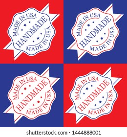 Set Handmade Made Usa Labels Stock Vector (Royalty Free) 1444888001 ...