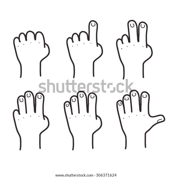 Set Hands Fingers Showing Numbers Vector Stock Vector (Royalty Free ...