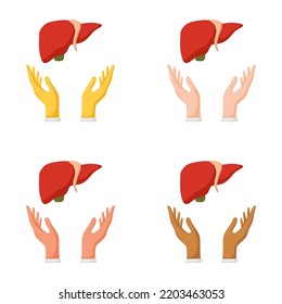 Set Hands Gestures Liver Stock Vector (Royalty Free) 2203463053 ...