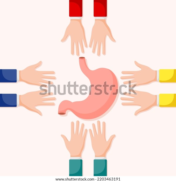 Set Hands Gestures Stomach Stock Vector (Royalty Free) 2203463191 ...