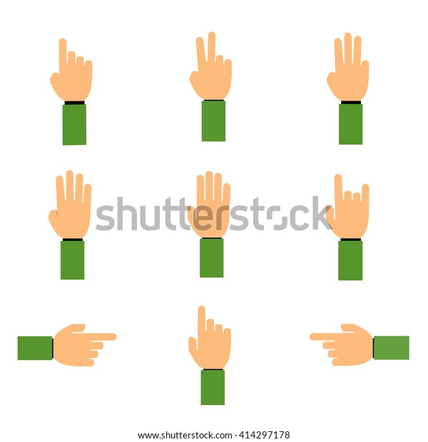 Set Hands Icons Symbols Vector Illustration Stock Vector (Royalty Free ...