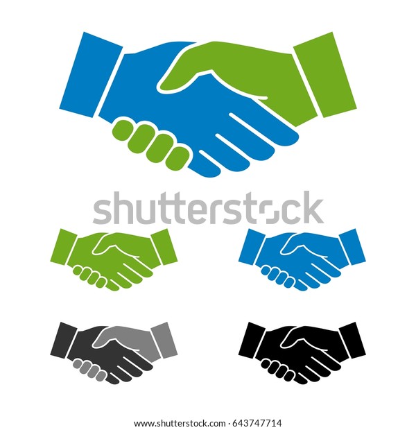 Set Handshake Logo Template Illustration Design Stock Vector (Royalty ...