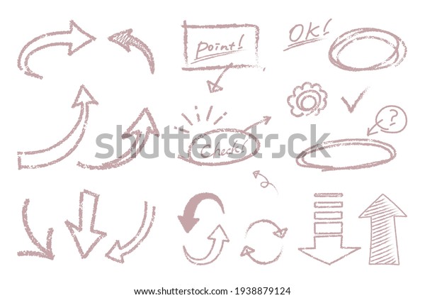Set Handwritten Arrow Illustrations That Look Stock Vector (Royalty ...