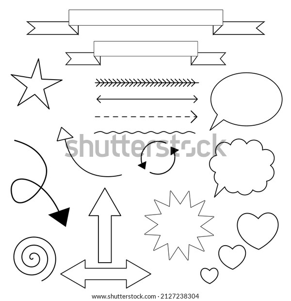 Set Handwritten Doodles Vector Templates Doodles Stock Vector (Royalty ...