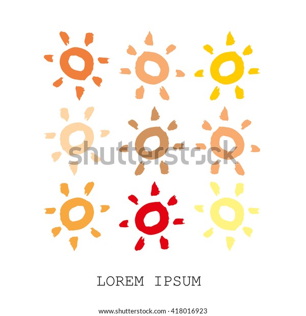 Set Handwritten Sun Symbols Stock Vector (Royalty Free) 418016923 ...