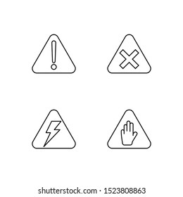 Set Hazard Warning Line Icon Design Stock Vector (Royalty Free ...
