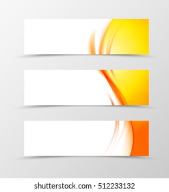 Set Header Banner Wave Design Orange Stock Vector (Royalty Free ...