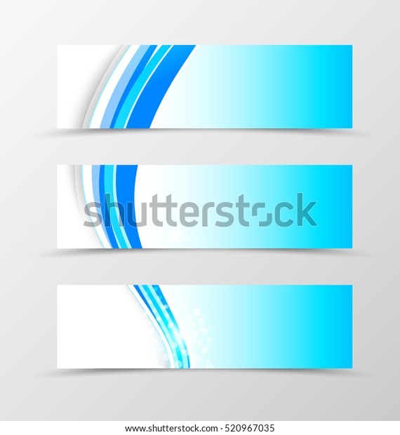 Set Header Banner Wave Design Blue Stock Vector (Royalty Free ...