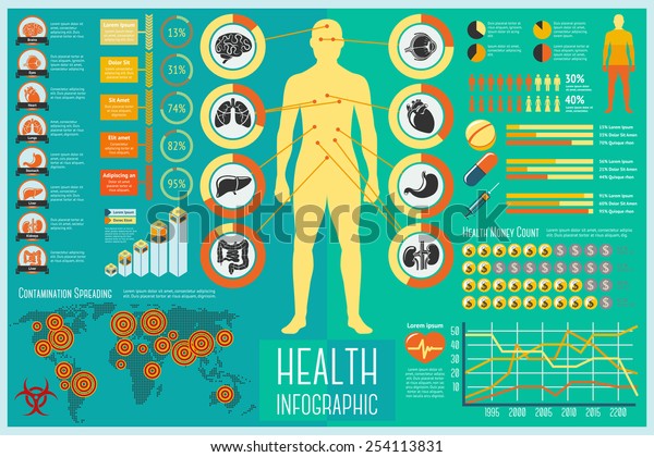 Set Health Care Infographic Elements Icons Stock Vector (Royalty Free ...
