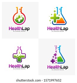Set Health Plus Lab Logo Design Stock Vector (Royalty Free) 1571997652 ...