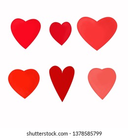 Set Hearts Different Shapes Colors Stock Vector (Royalty Free ...