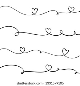 Cute Hand Drawn Love Line Seamless Stock Vector (Royalty Free ...