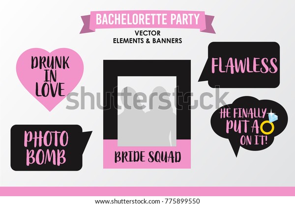 Set Hen Party Banners Props Vector Stock Vector (Royalty Free ...