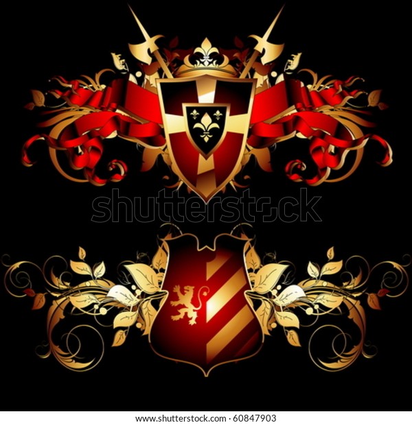 Set Heraldic Shields Stock Vector (Royalty Free) 60847903 | Shutterstock