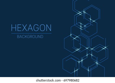 Set Hexagon Cells Structure Chemistry Abstract Stock Vector (Royalty ...