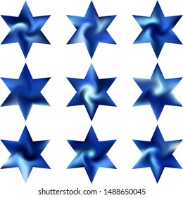Vektor Stok Collection Hexagram Colored Backgrounds Good Soft (Tanpa ...