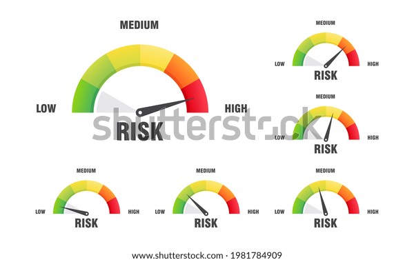Set High Risk Concept On Speedometer Stock Vector (Royalty Free ...