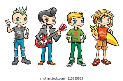 1,446 Cartoon punk rock hair Images, Stock Photos & Vectors | Shutterstock