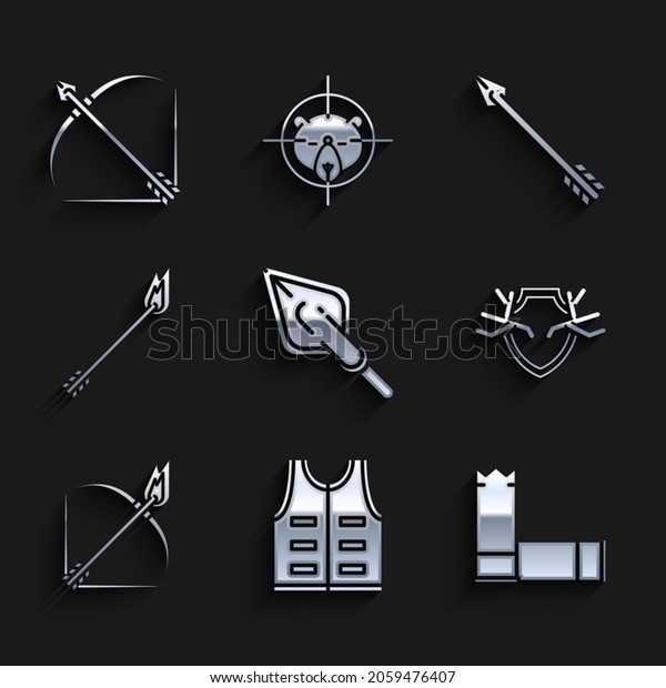 Set Hipster Arrow Tip Hunting Jacket Stock Vector (Royalty Free ...