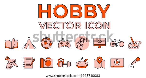 Set Hobby Icon Hobbies Children People Stock Vector (Royalty Free ...