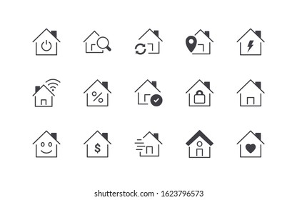 Set Home Icon Vector Illustrator House Stock Vector (Royalty Free ...
