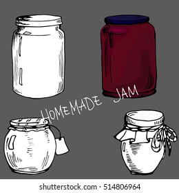 Set Homemade Jam Stock Vector (Royalty Free) 514806964 | Shutterstock