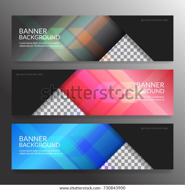 Set Horizon Abstract Colorful Display Banner Stock Vector (Royalty Free ...
