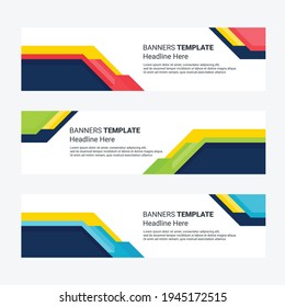 Set Horizontal Banner Design Editable Banner Stock Vector (Royalty Free ...