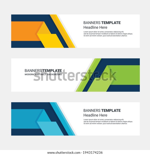 Conjunto de diseños de banners horizontales: vector de stock (libre de ...