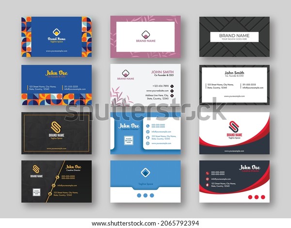 Set Horizontal Business Card Template Layout Stock Vector (Royalty Free ...