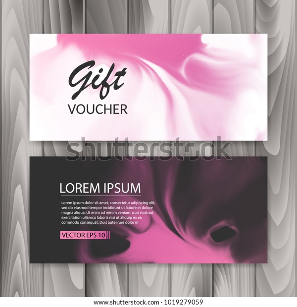 Set Horizontal Gift Cards Ink Background Stock Vector (Royalty Free ...