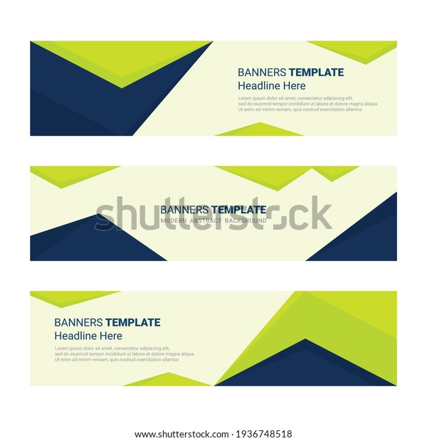 Conjunto de diseños horizontales de banners: vector de stock (libre de ...