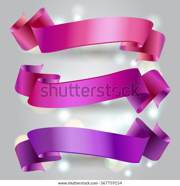 Set Horizontal Ribbon Banners Stock Vector (Royalty Free) 367759154