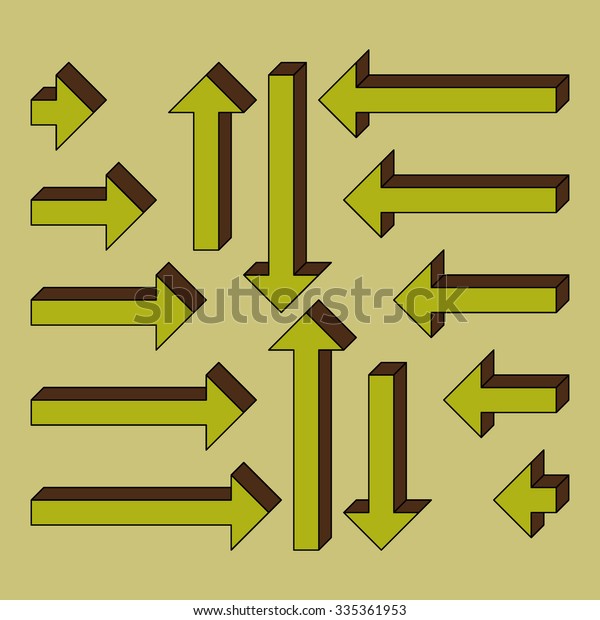 Set Horizontal Vertical Geometric Volume Arrows Stock Vector (Royalty ...