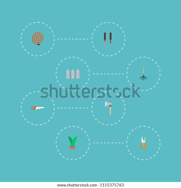 Set Horticulture Icons Flat Style Symbols Stock Vector (Royalty Free ...