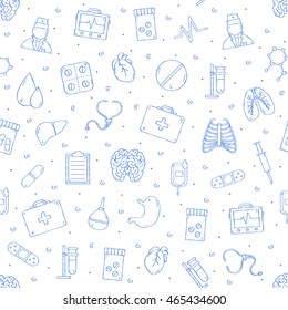 Medical Pattern Vector Blue Color Simple Stock Vector (Royalty Free ...