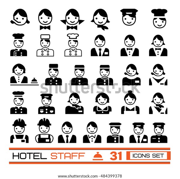 Set Hotel Staffs Icons Stock Vector (Royalty Free) 484399378 | Shutterstock