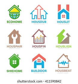 Set House Logo Design Template Stock Vector (Royalty Free) 411590842 ...