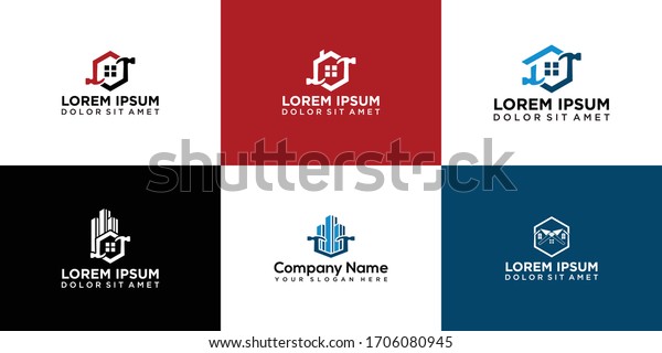 Set House Renovation Logo Icon Design Stock Vector (Royalty Free ...