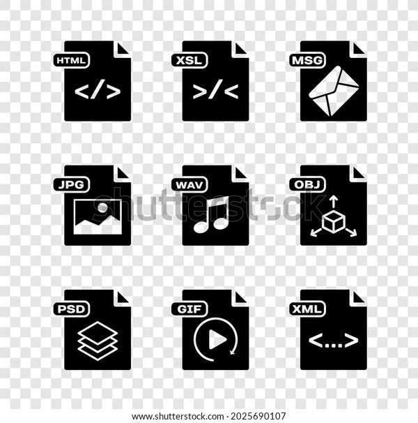 Set Html File Document Xsl Msg Stock Vector Royalty Free 2025690107 Shutterstock