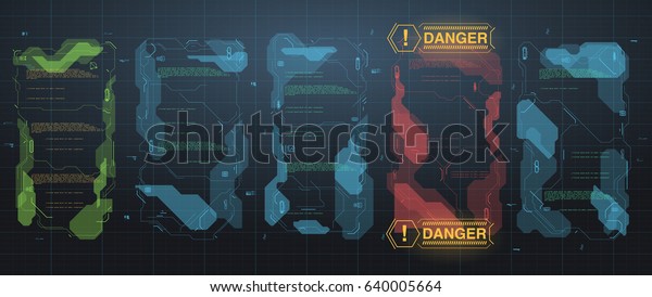 Set Hud Infographic Panels Headup Display Stock Vector (Royalty Free ...
